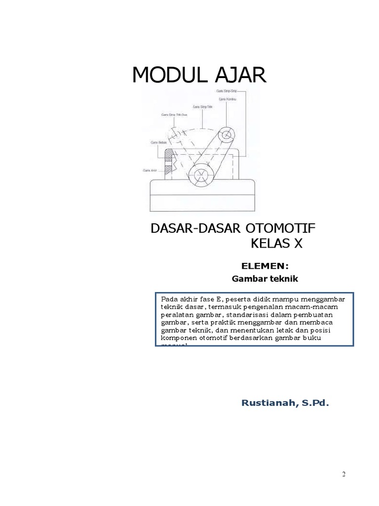 Modul Gambar Teknik Otomotif Kelas X | PDF