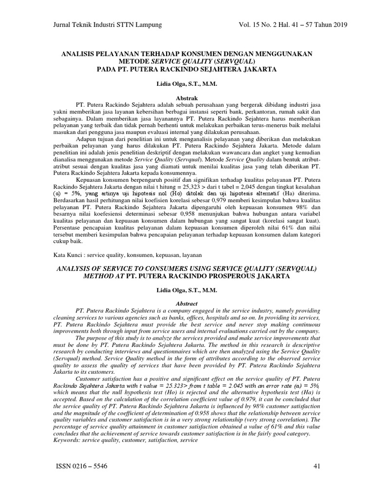 Analisis Pelayanan Terhadap Konsumen Dengan Menggunakan Metode Service Quality (Servqual) Pada ...