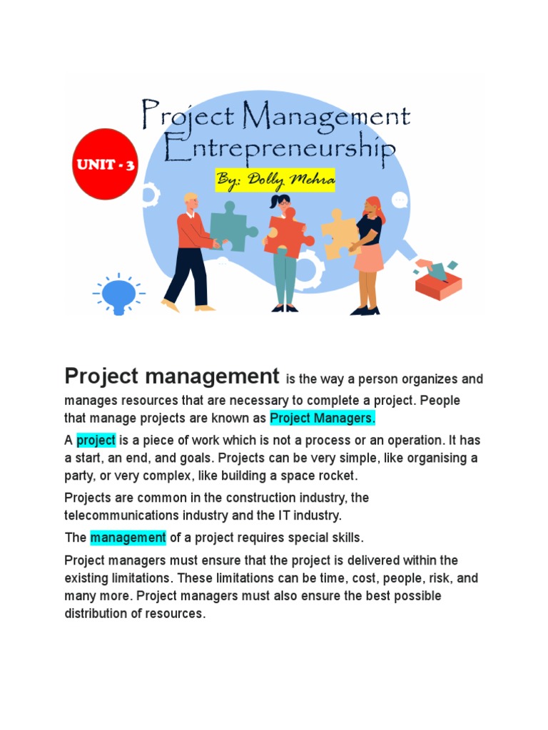 Unit 3 Project Management Pdf Project Management Real Estate