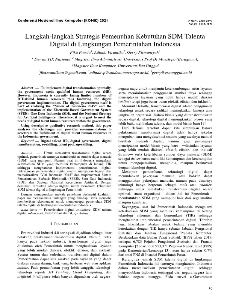 Langkah-Langkah Strategis Pemenuhan Kebutuhan SDM Talenta Digital Di ... Langkah-Langkah Strategis Pemenuhan Kebutuhan SDM Talenta Digital Di ...