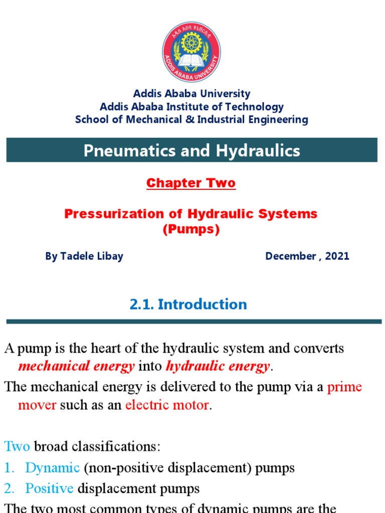 Pneumatics and Hydraulics: Chapter Two Pressurization of Hydraulic ...