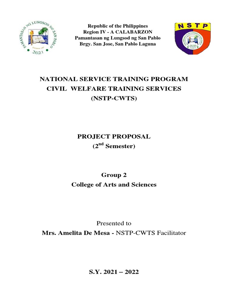 Group 2 Project Proposal NSTP Cwts Final Paper | PDF | Leadership | Social Media
