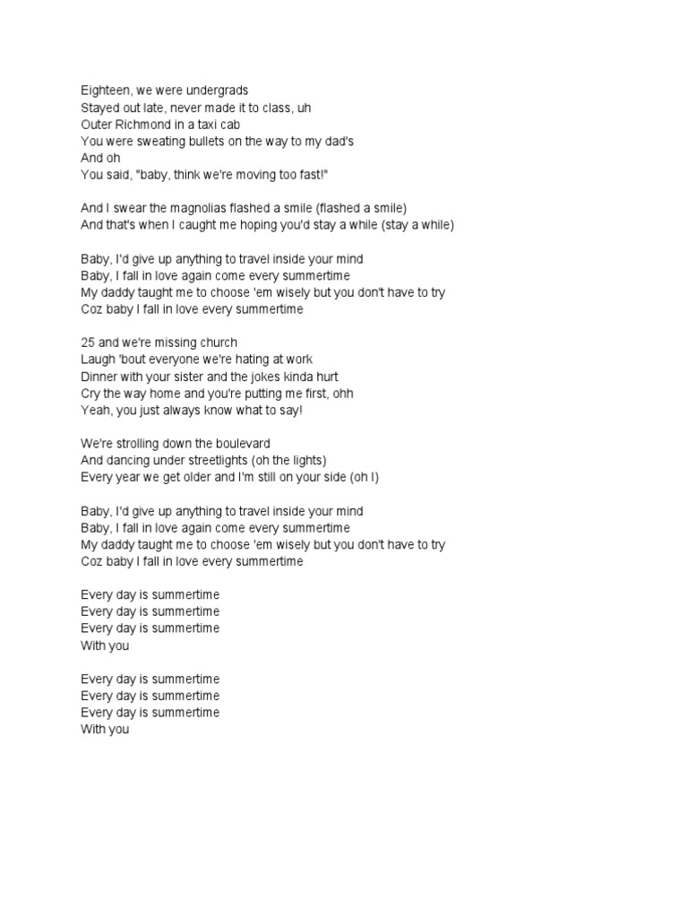 Every Summertime - NIKI | PDF