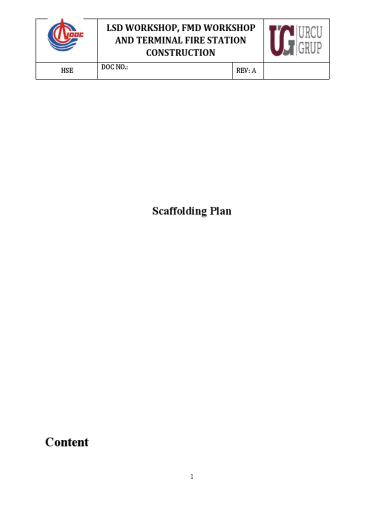 Content: Scaffolding Plan | PDF | Scaffolding | Manufactured Goods