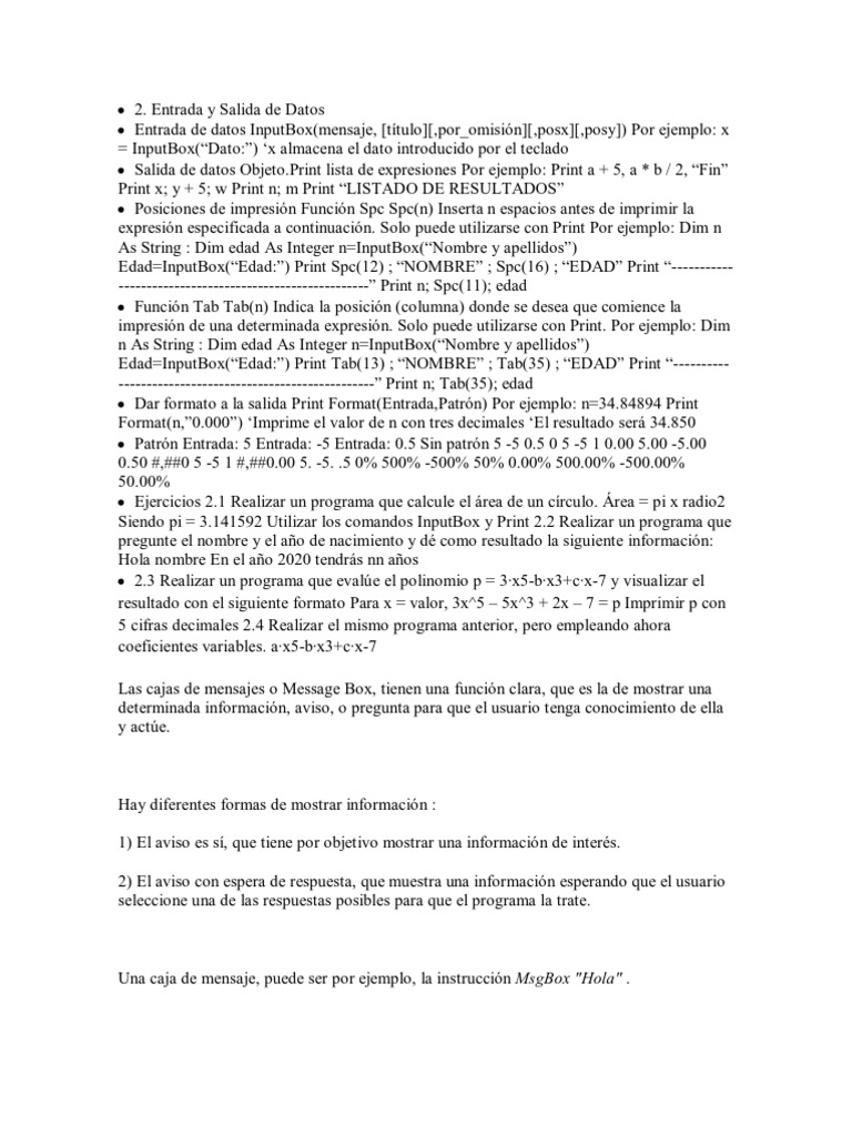 Informe de Programacion | PDF | Básico | Lenguaje de programación