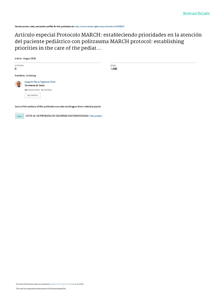 Protocolo MARCH 2022 | PDF | Lesión | Enfermedades y trastornos humanos