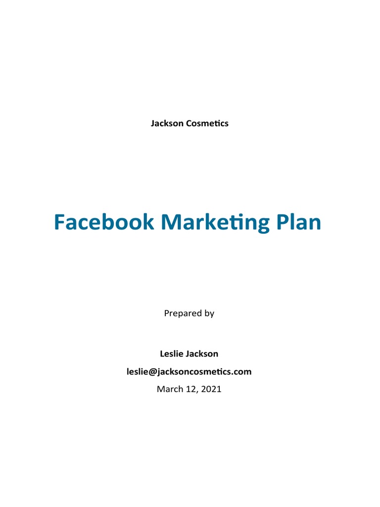 Facebook Marketing Plan Template | Download Free PDF | Social Media ...