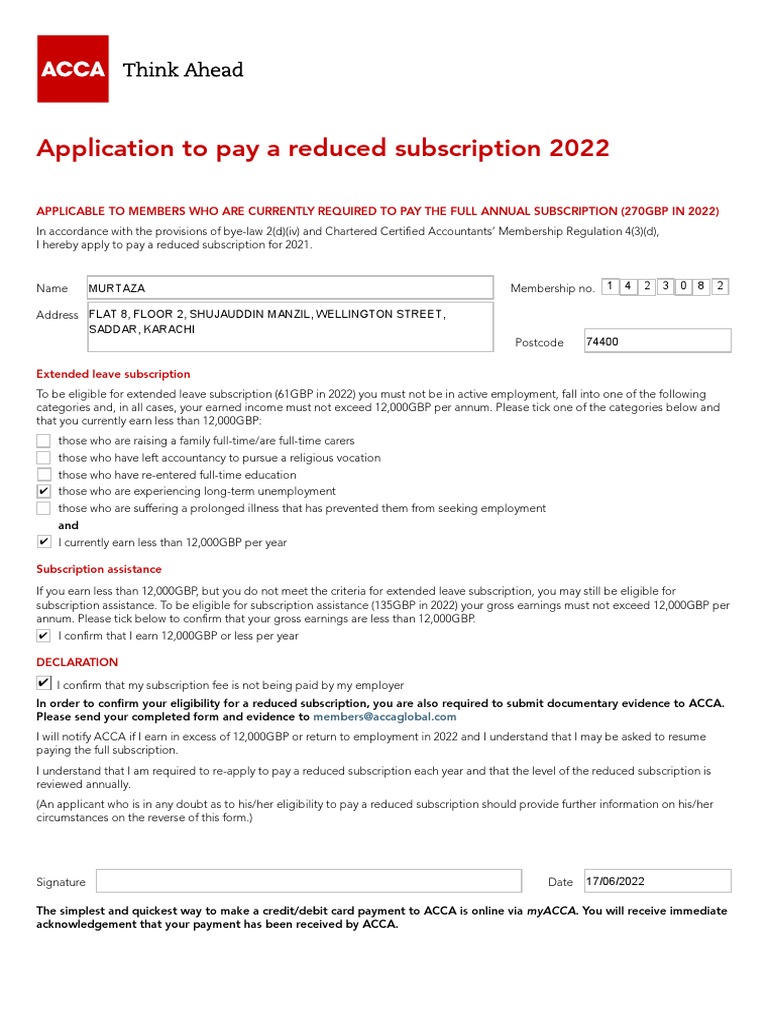 4921 - Reduced Sub Application 2022 (Members) EXTENDED | PDF | Privacy | Information