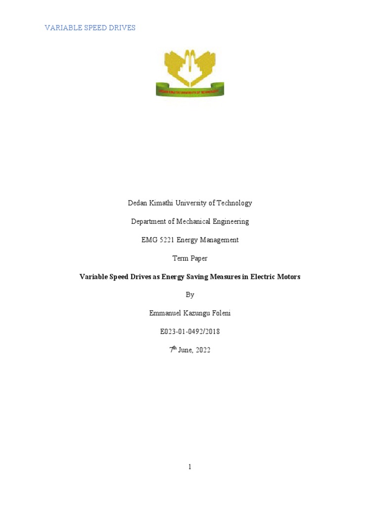 Variable Speed Drives | PDF | Rectifier | Electric Motor