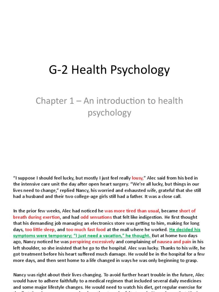 Introduction To Health Psychology | PDF | Psychology | Health Psychology