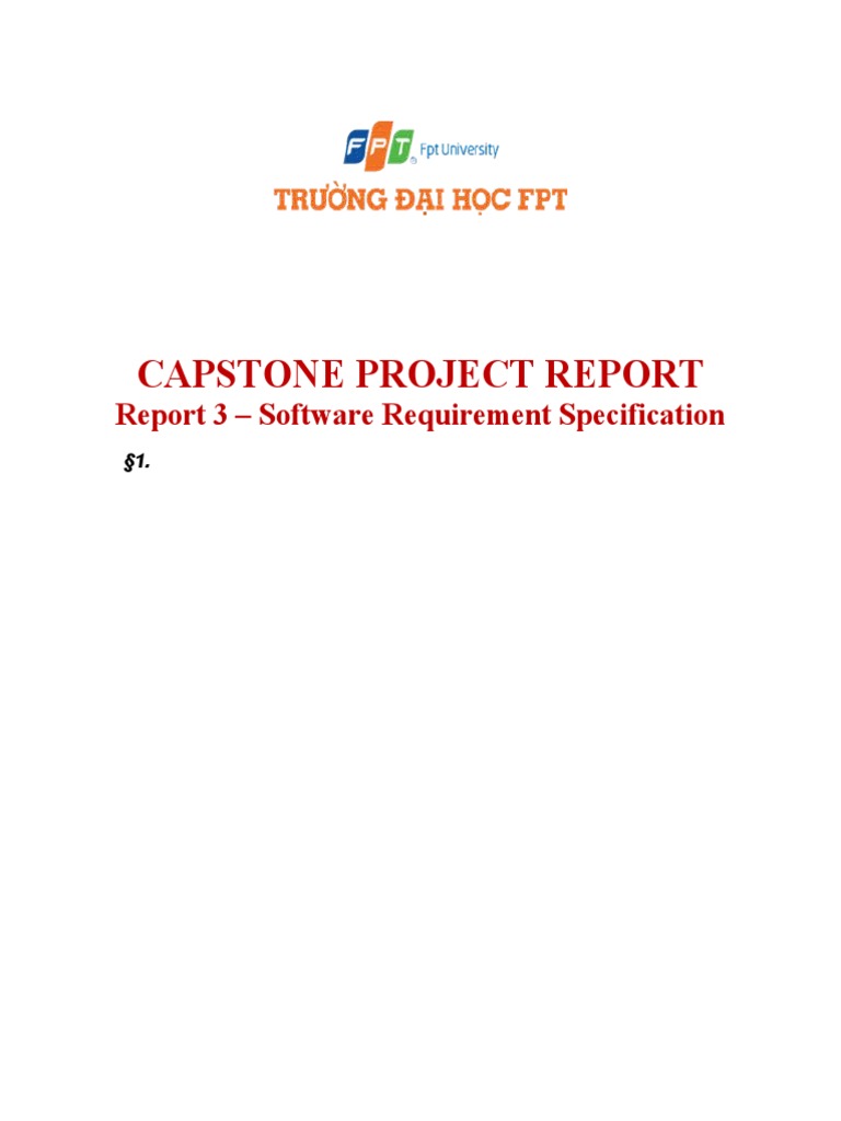 CAPSTONE PROJECT REPORT - Software Requirement Specification | PDF ...