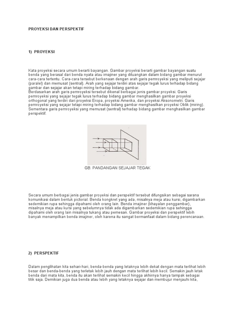 Proyeksi Dan Perspektif | PDF | Metode & Bahan Ajar