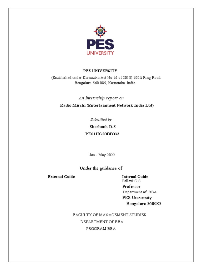 Internship Report Sample WEEK 1 | PDF | Advertising | Radio Broadcasting