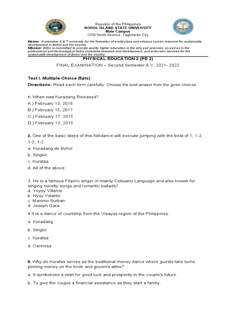 Bryan Bryle Lloren - Final-Examination | PDF | Dances