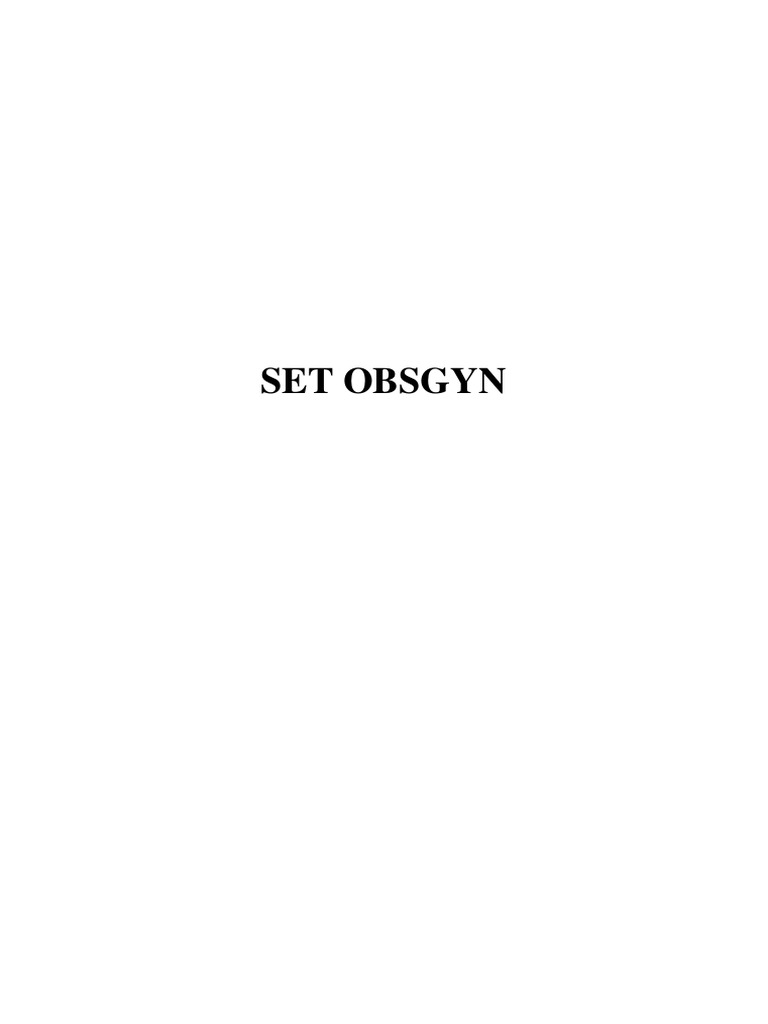 Set Obsgyn | PDF | Bisnis