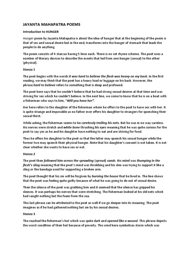 Jayanta Mahapatra Poems | PDF | Metre (Poetry) | Poetry