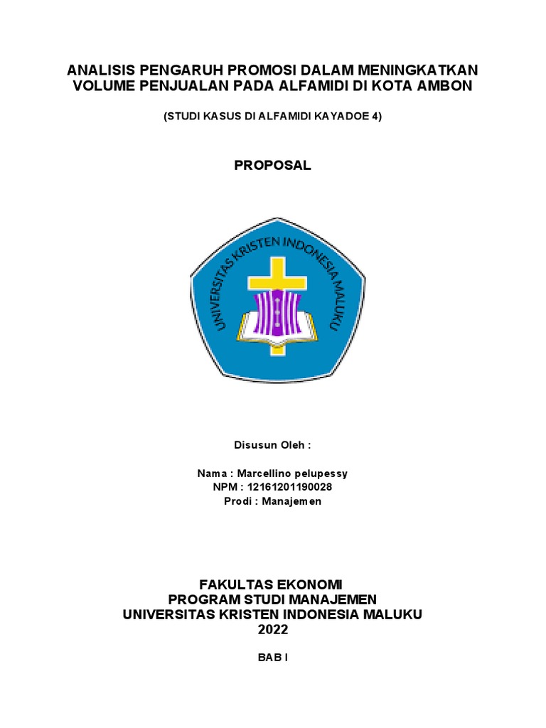 Analisis Pengaruh Promosi Dalam Meningkatkan Volume Penjualan Pada Alfamidi Di Kota Ambon | PDF