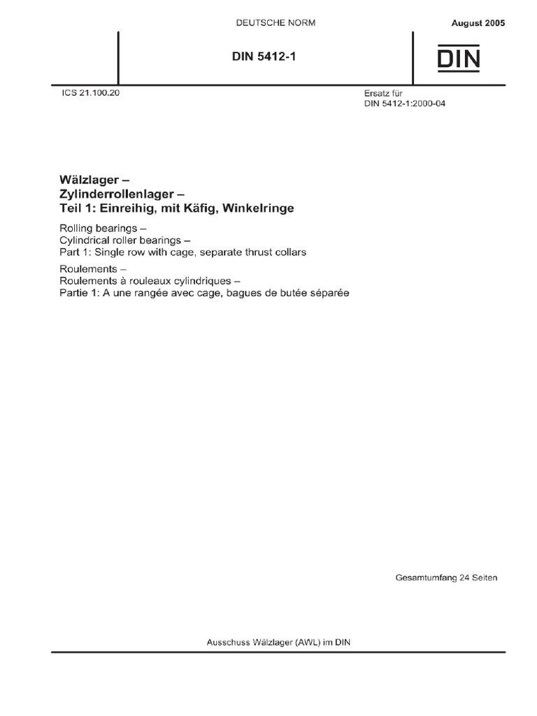 Din 5412-1 2005-08 | PDF