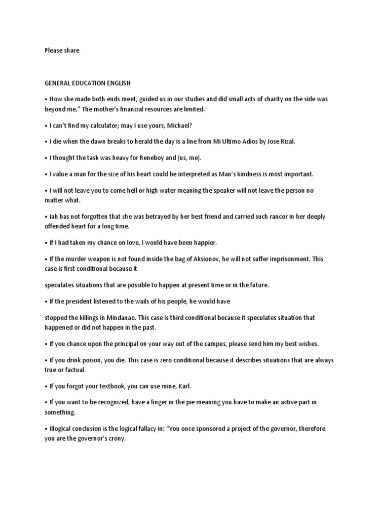 GENERAL EDUCATION Bullets | PDF | Noun