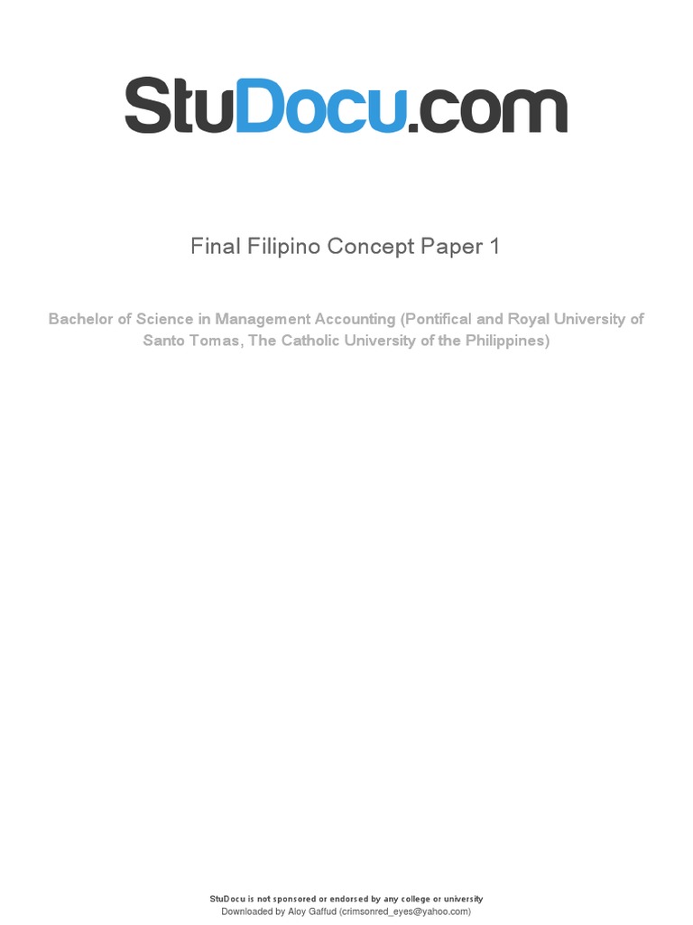 Final Filipino Concept Paper 1 | PDF