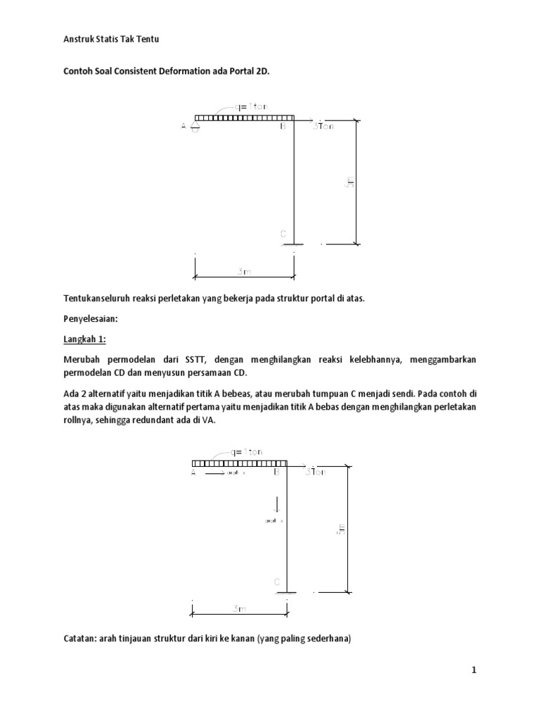 Contoh Soal Consistent Deformation Ada Portal 2D | PDF
