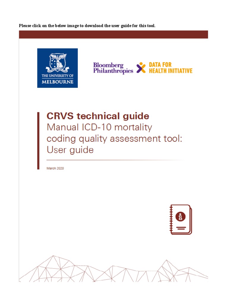 Manual ICD-10 Mortality Coding Quality Assessment Tool | PDF ...