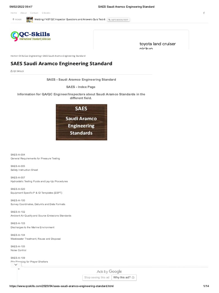 Saudi Aramco Engineering Standards | PDF