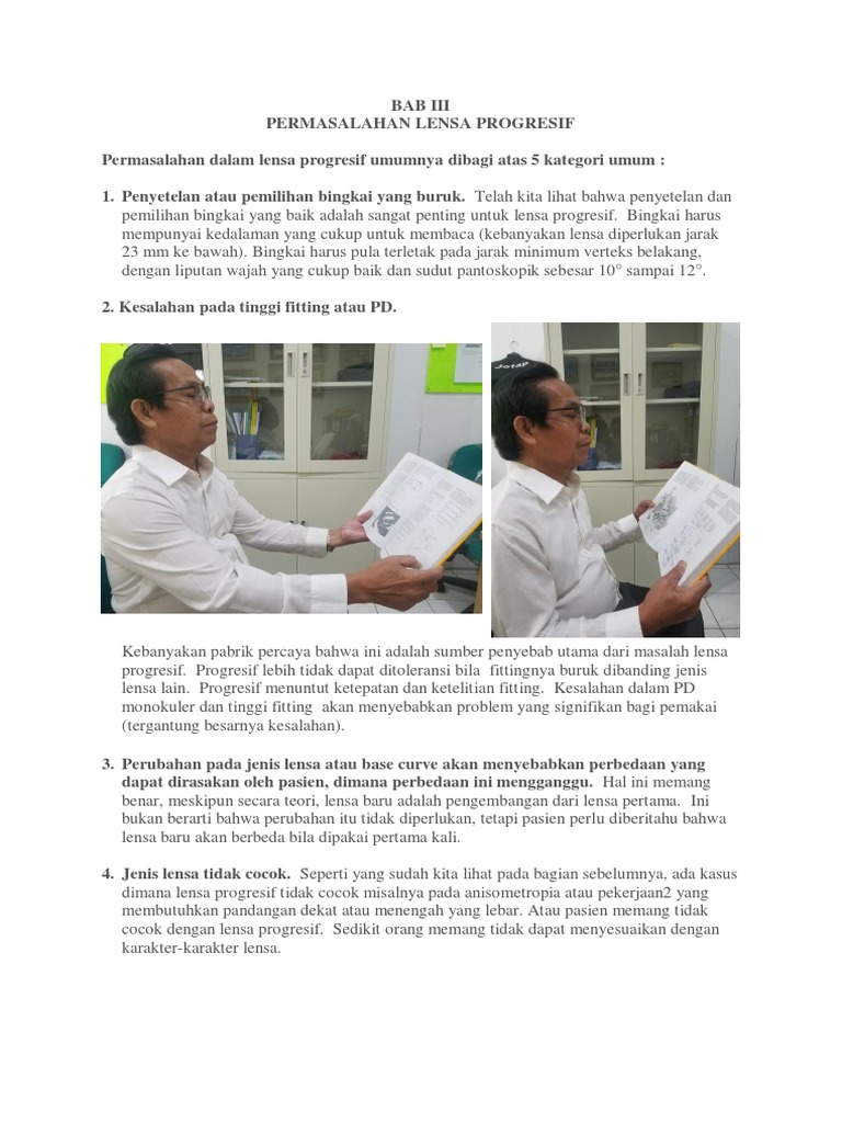 OPTICAL DISPENSING IV Bab 3 - Masalah Umum Lensa Progresif | PDF