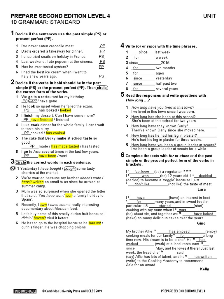 Grammar: Standard: Prepare Second Edition Level 4 | PDF | Food And ...