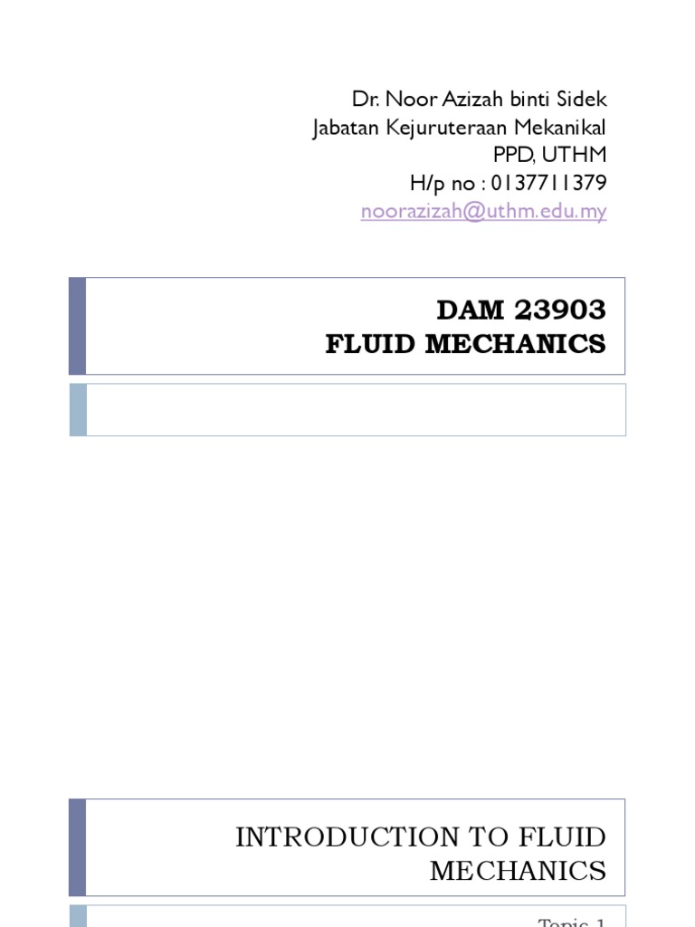 1topic 1 - Fluid Properties | PDF | Viscosity | Liquids