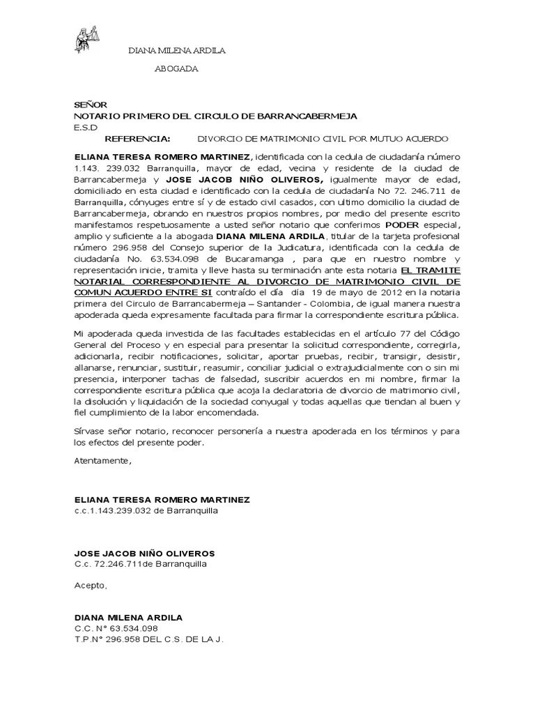 Divorcio Civil por Mutuo Acuerdo | PDF | Divorcio | Matrimonio