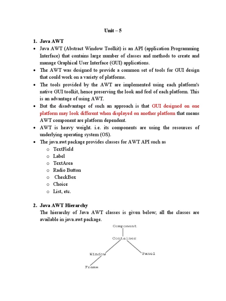 Awt Pdf Class Computer Programming Computer Programming 2010