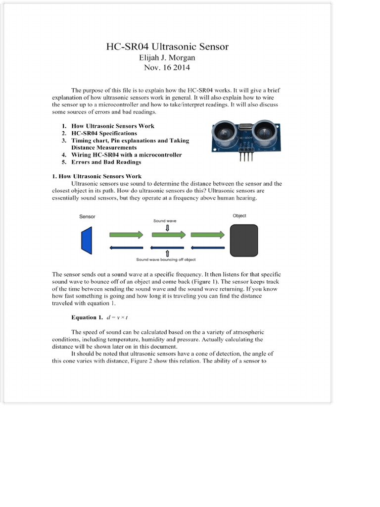 HC SR04 Datasheet | PDF