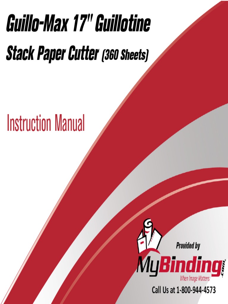 Stack Paper Cutter: Guillo-Max 17" Guillotine | PDF | Blade | Tools