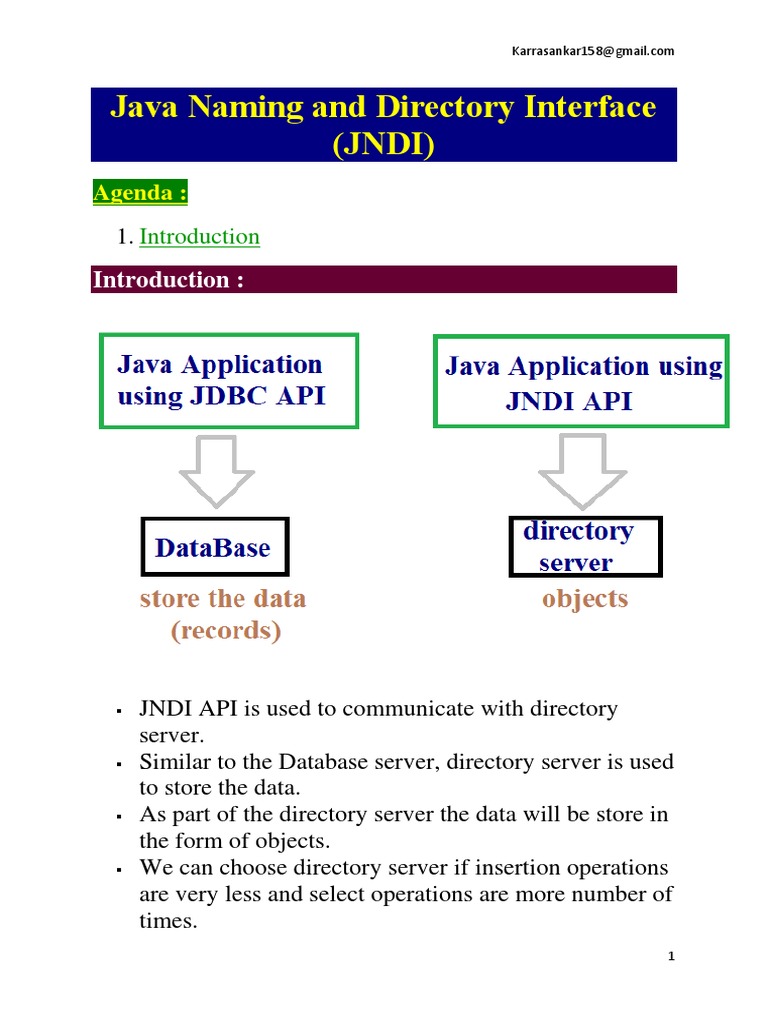 Java Naming And Directory Interface Pdf Java Programming Language Databases