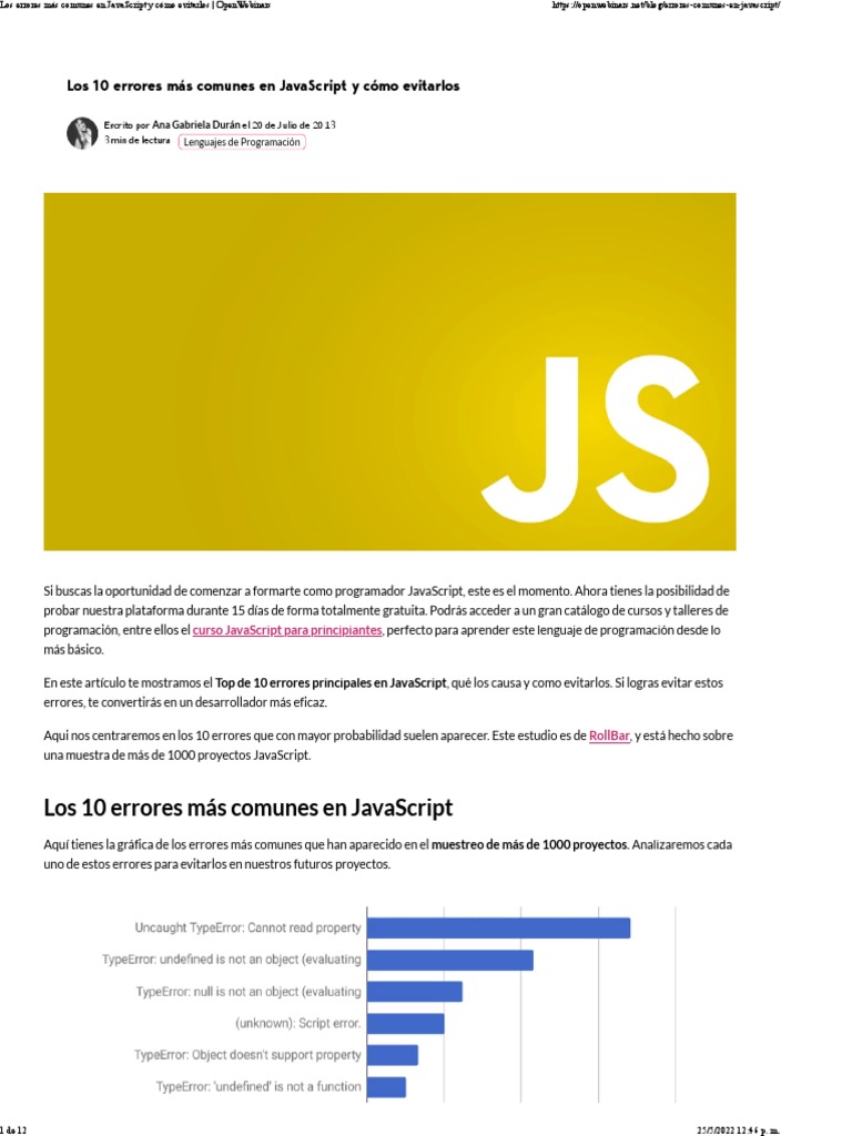 Los Errores Más Comunes en JavaScript y Cómo Evitarlos OpenWebinars ... Los Errores Más Comunes en JavaScript y Cómo Evitarlos OpenWebinars ...