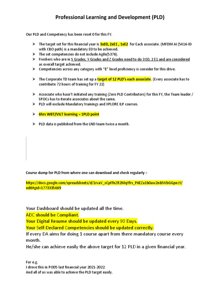Professional Learning and Development (PLD) : Course Dump For PLD From ...