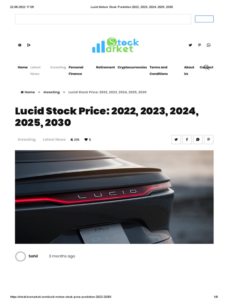 Lucid Motors Stock Prediction 2022, 2023, 2024, 2025, 2030 | PDF ...