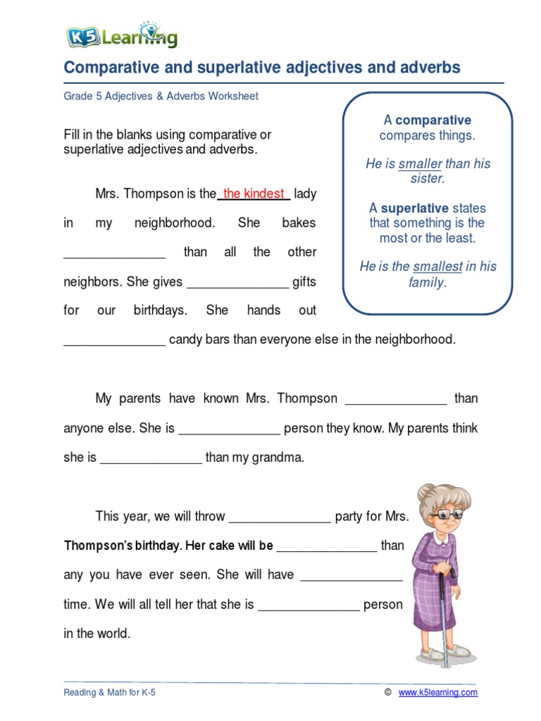 Grade 5 Comparative Superlative C | PDF | Adverb | Grammar