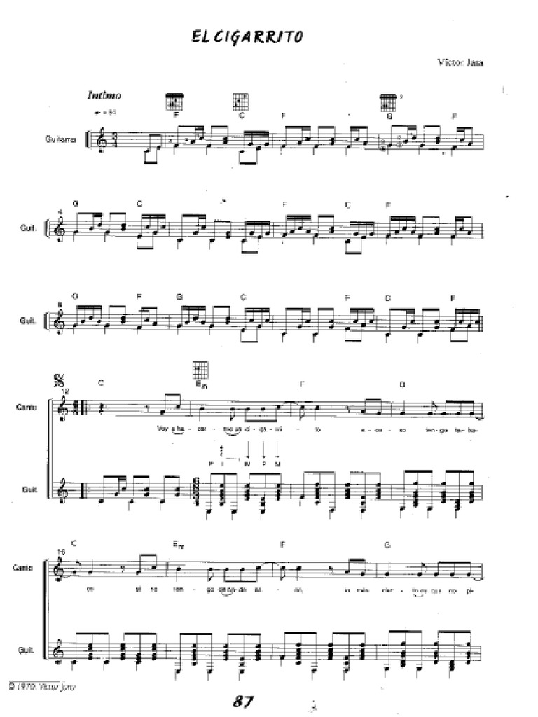 El Cigarrito - Vìctor Jara | PDF