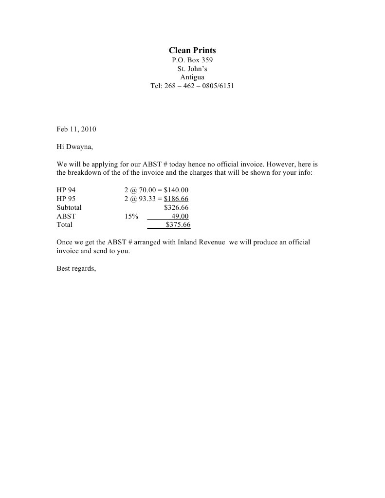 Invoice Breakdown for ABST Application | PDF | Law