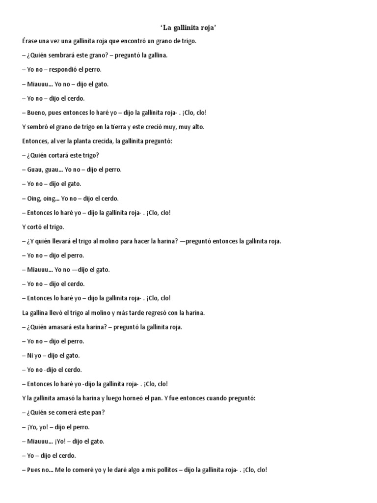 La gallinita roja y sus amigos animales cuentan una historia sobre ...