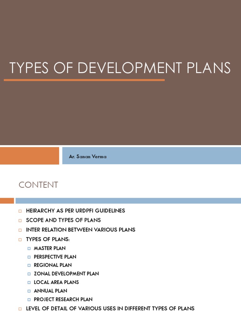 Types of Development Plan | PDF | Urban Planning | Sustainability
