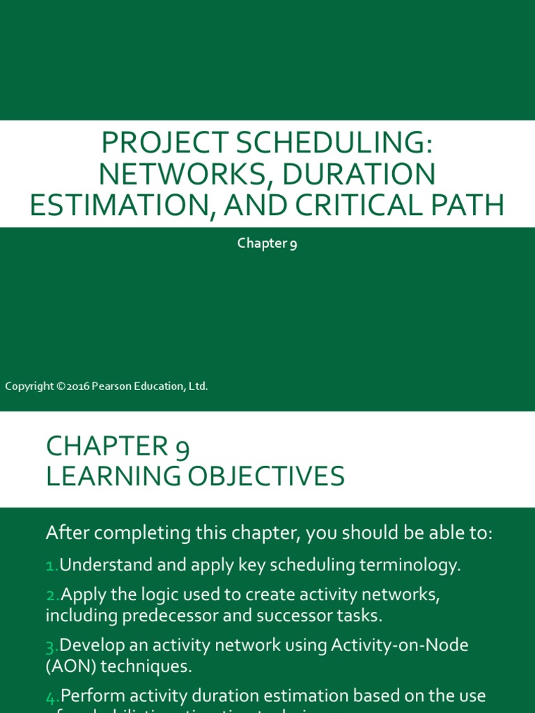 Project Scheduling: Networks, Duration Estimation, and Critical Path | PDF | Applied Mathematics ...