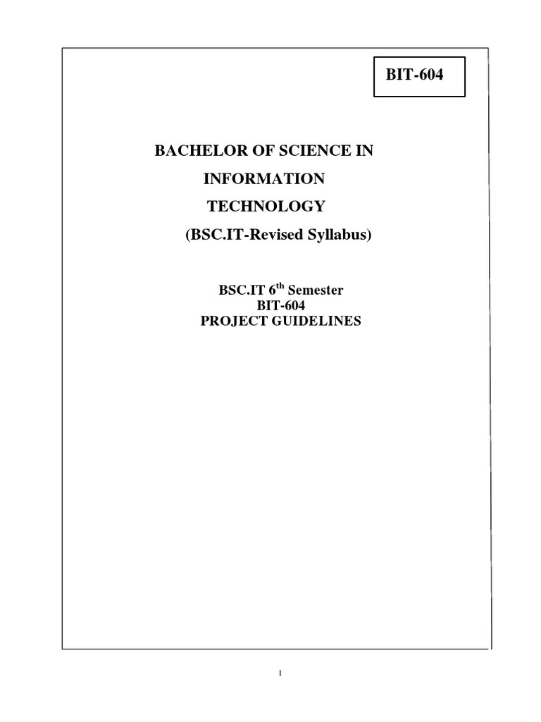 Bca Bcsp064 - Project - Guideline July 2019 | PDF | Bachelor Of Science ...