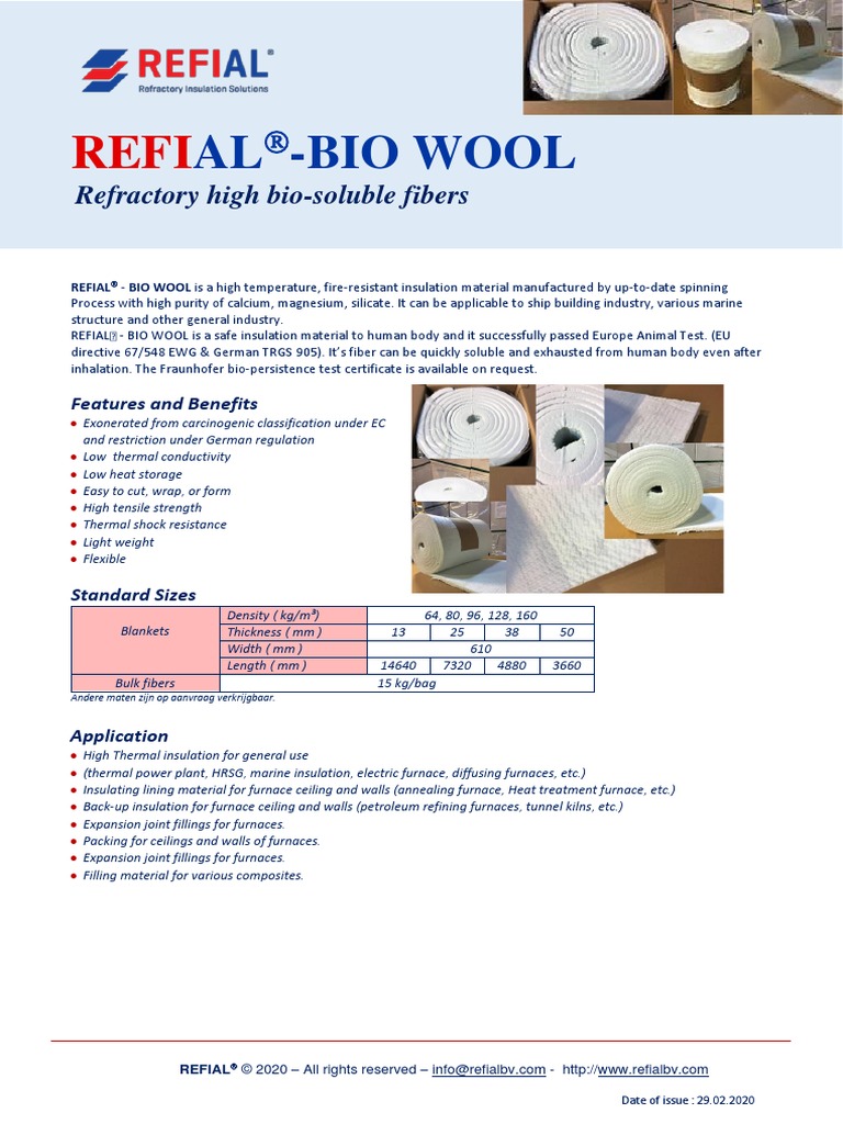 AL - Bio Wool: Refractory High Bio-Soluble Fibers | PDF | Building ...