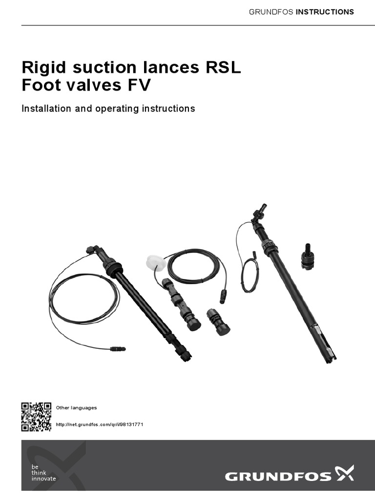 Rigid Suction Lances RSL Foot Valves FV: Installation and Operating ...