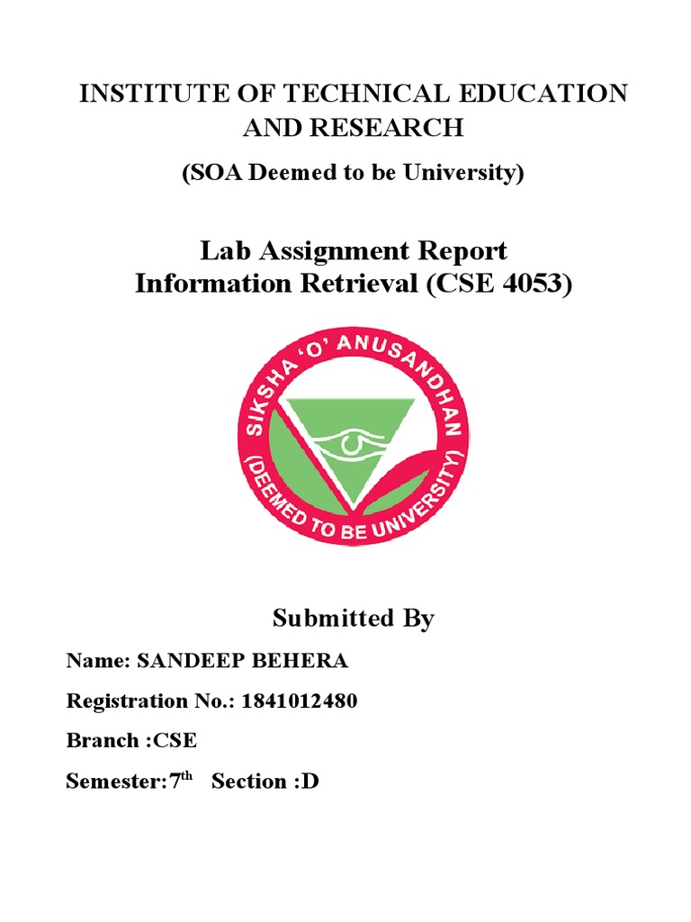 Rohan Panda 1841012123 CSE D IR LAB ASSIGNMENT | PDF | Mathematics