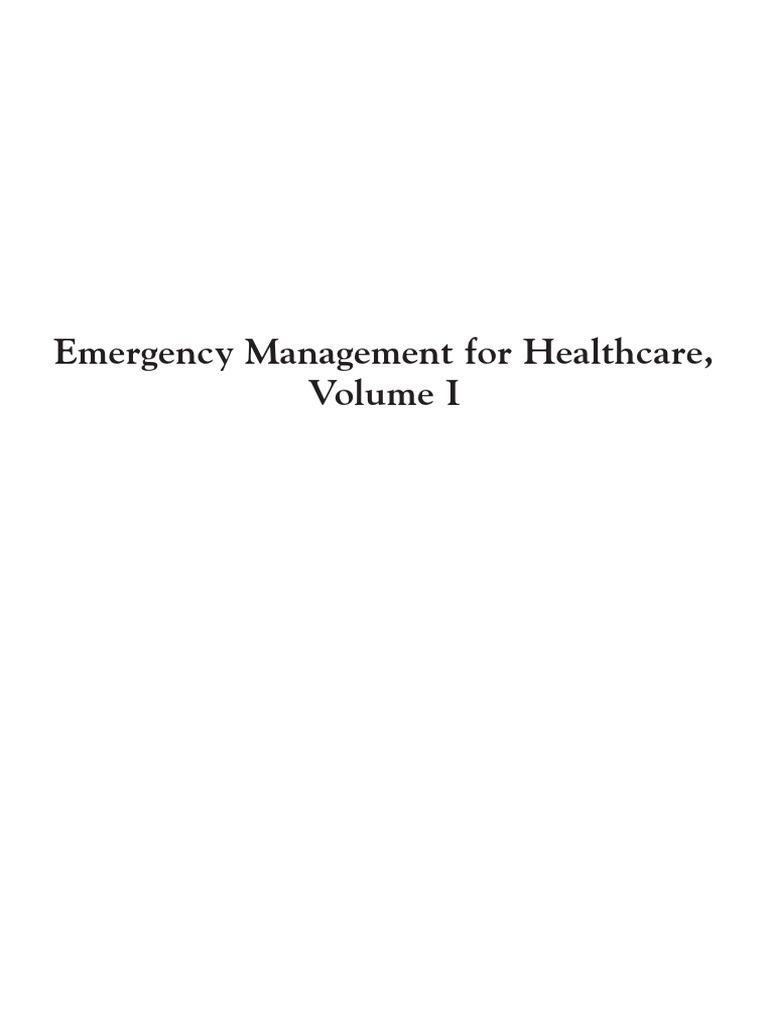 Emergency Management For Healthcare: Describing Emergency Management | PDF | Emergency ...