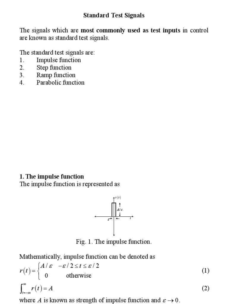 Standard Test Signals | PDF | Damping | Applied Mathematics